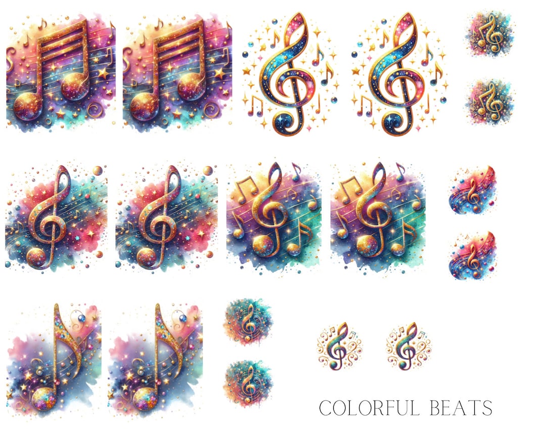 Colorful Beats Waterslide Nail Decals - Etsy