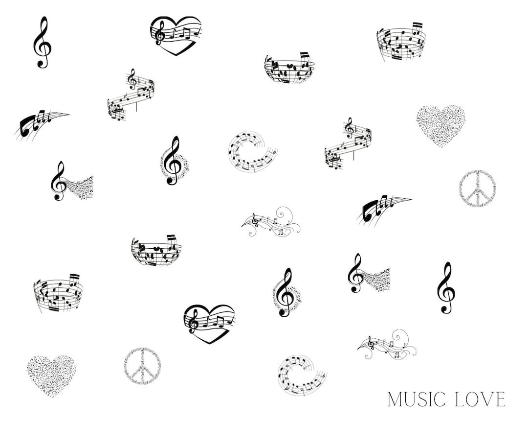 Music Love Waterslide Nail Decals - Etsy