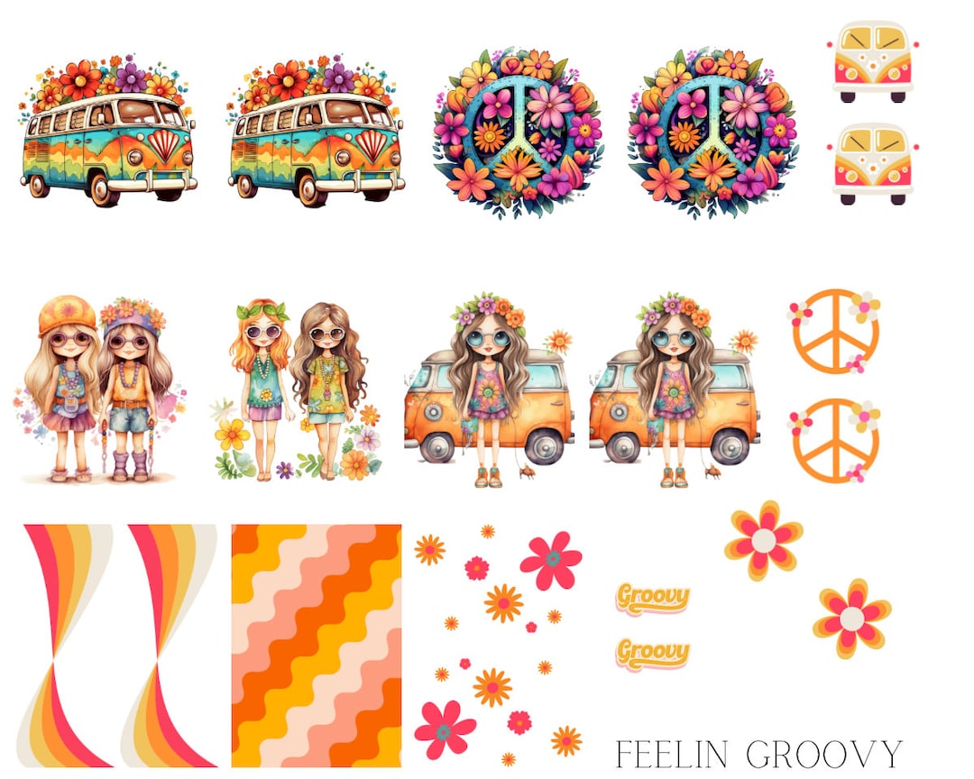 Feelin Groovy Waterslide Nail Decals - Etsy