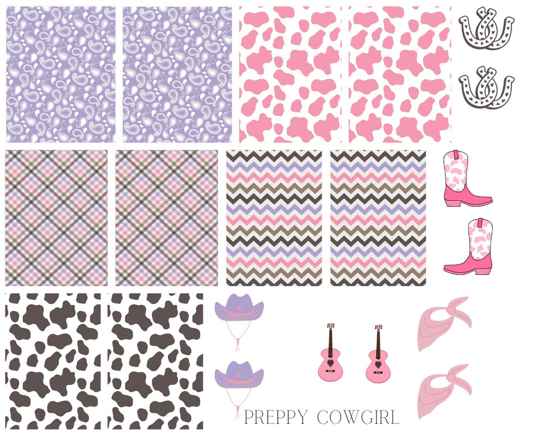 Preppy Cowgirl Waterslide Nail Decals - Etsy