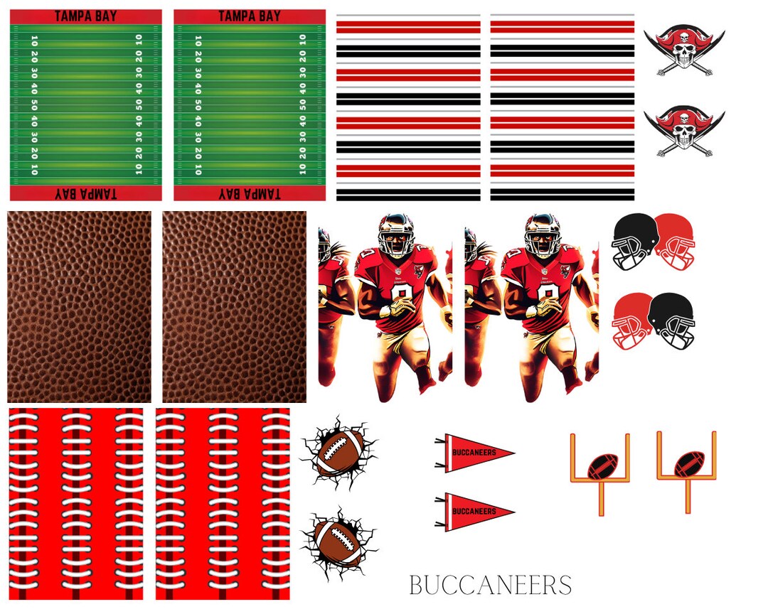 Tampa Bay Buccaneers Inspired Waterslide Nail Decals - Etsy