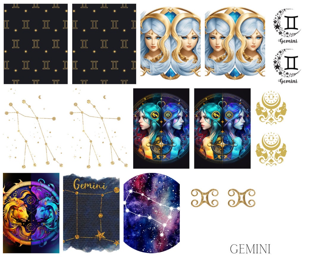 Gemini Waterslide Nail Decals - Etsy