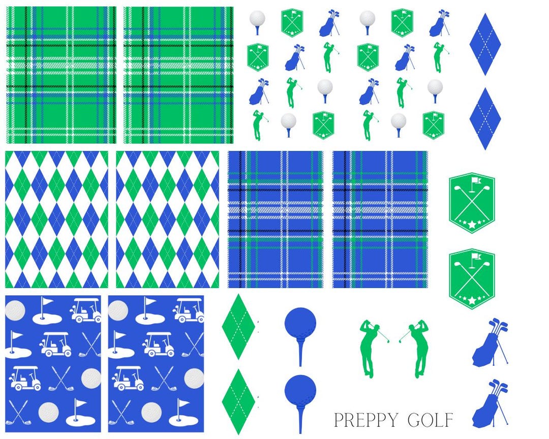 Preppy Golf Waterslide Nail Decals - Etsy