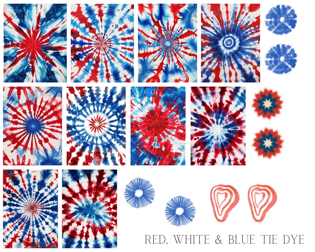 Red, White & Blue Tie Dye Waterslide Nail Decals - Etsy