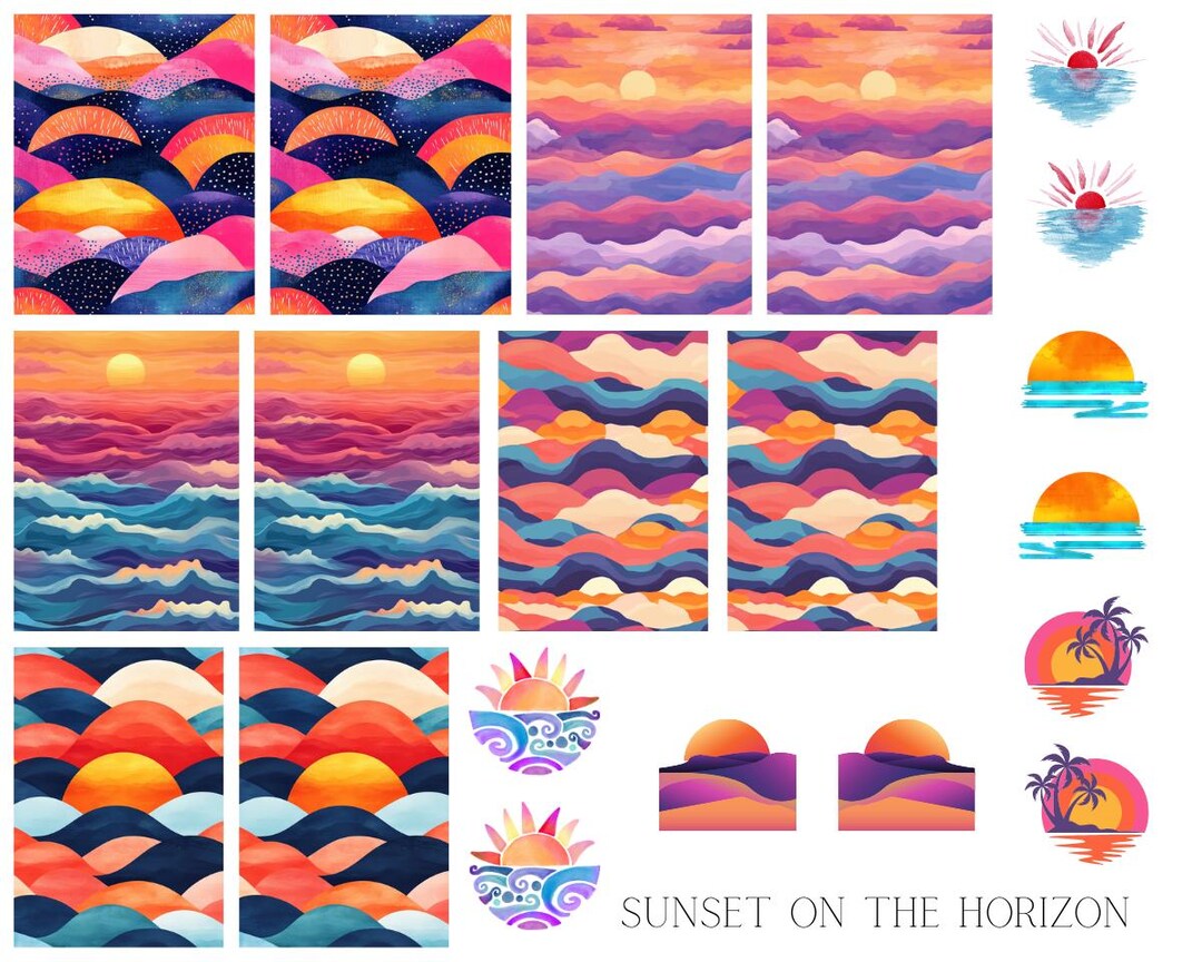 Sunset on the Horizon Waterslide Nail Decals - Etsy