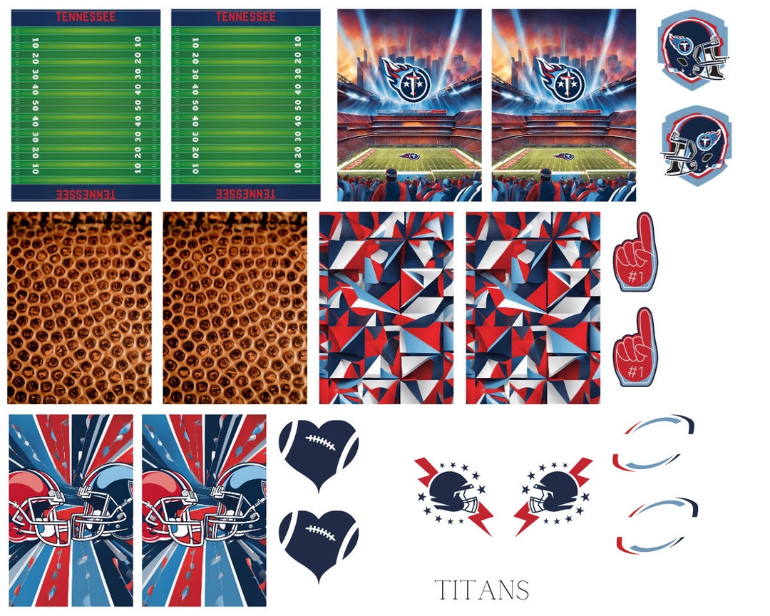 Tennessee Titans Inspired Waterslide Nail Decals - Etsy