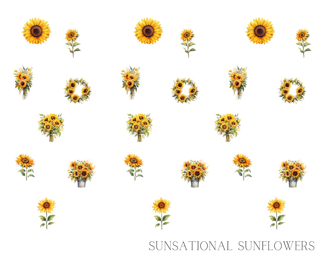 Sunsational Sunflower Waterslide Nail Decals - Etsy