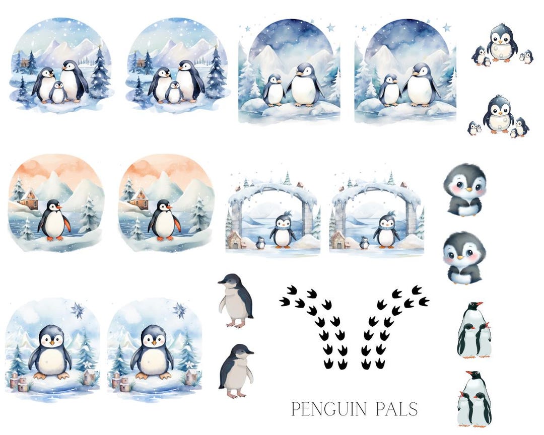 Penguin Pals Waterslide Nail Decals - Etsy