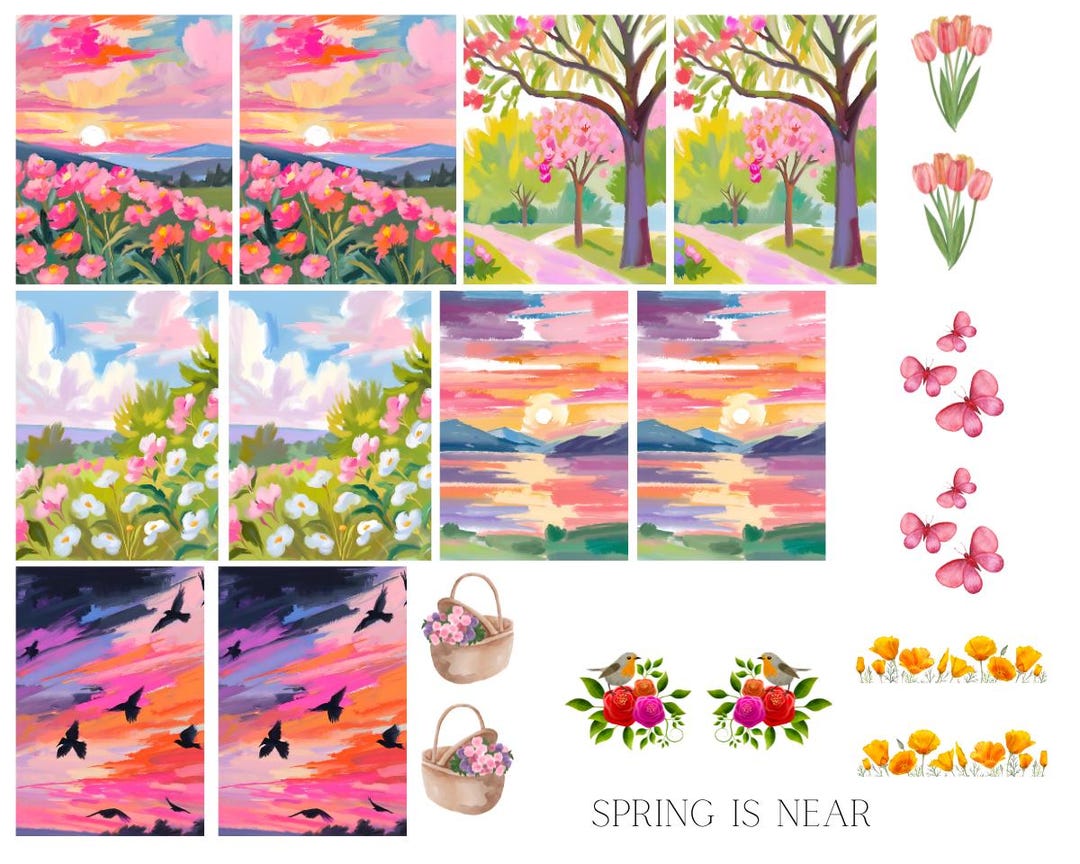 Spring is Near Waterslide Nail Decals - Etsy