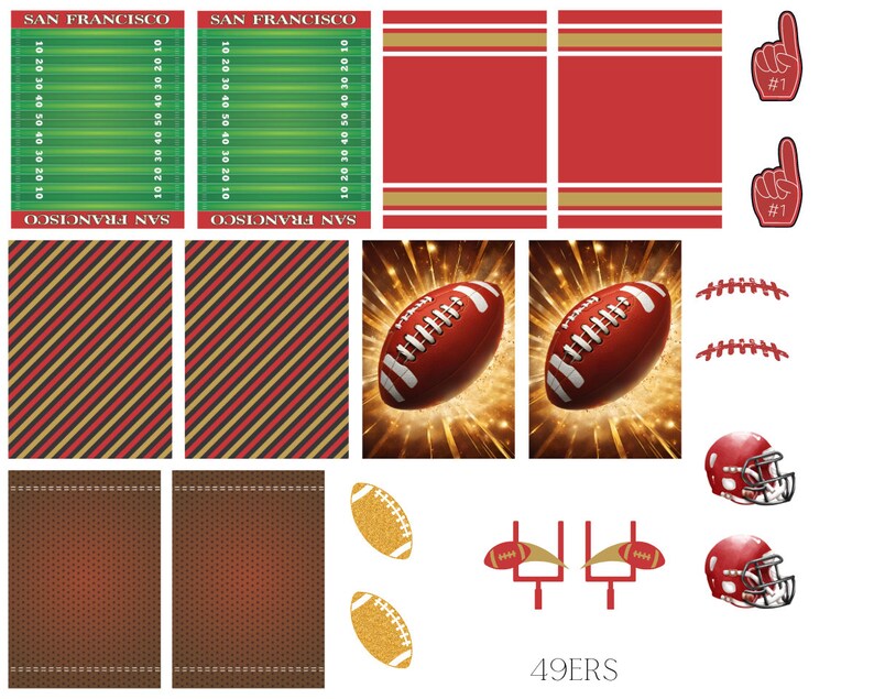 San Francisco 49ers Inspired Waterslide Nail Decals - Etsy