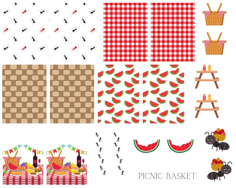 Picnic Basket Waterslide Nail Decals - Etsy