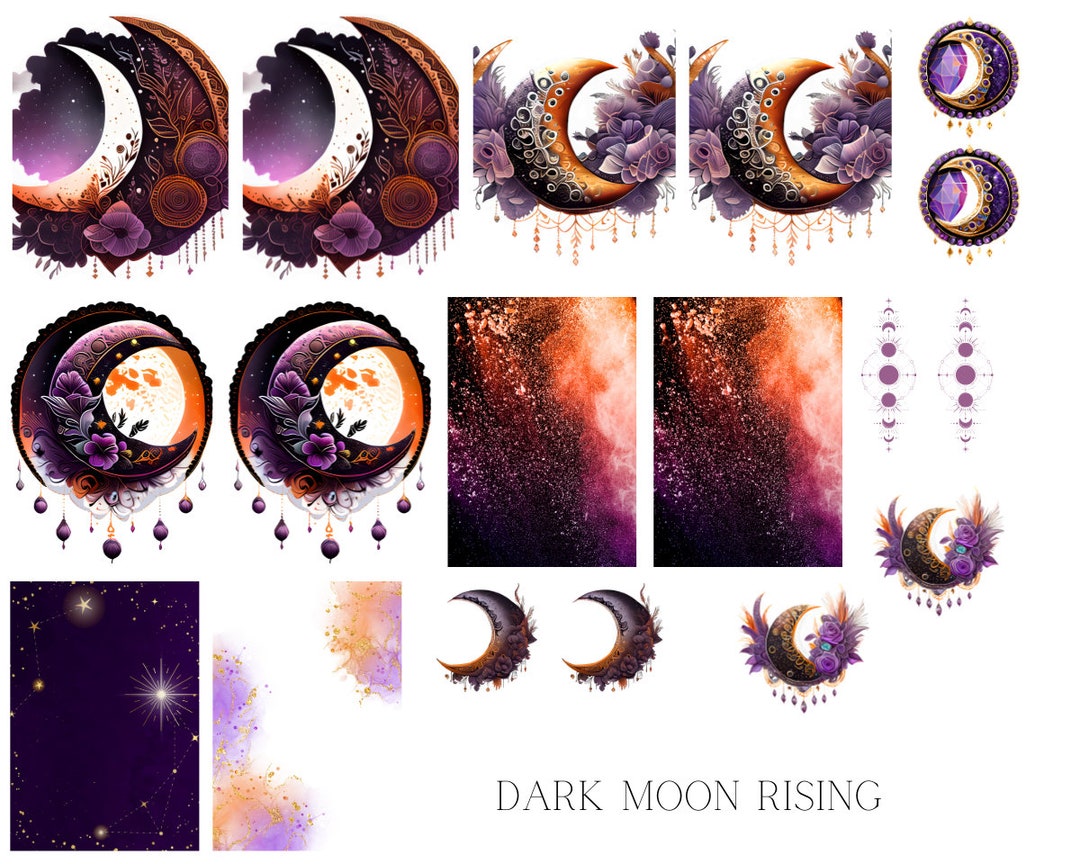 Dark Moon Rising Waterslide Nail Decals - Etsy