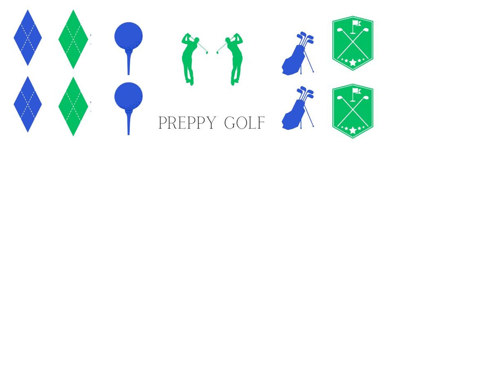 Preppy Golf Waterslide Nail Decals - Etsy