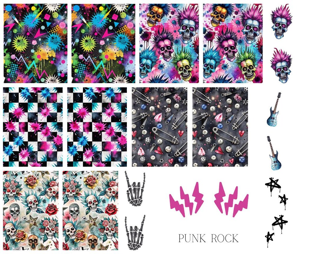 Punk Rock Waterslide Nail Decals - Etsy