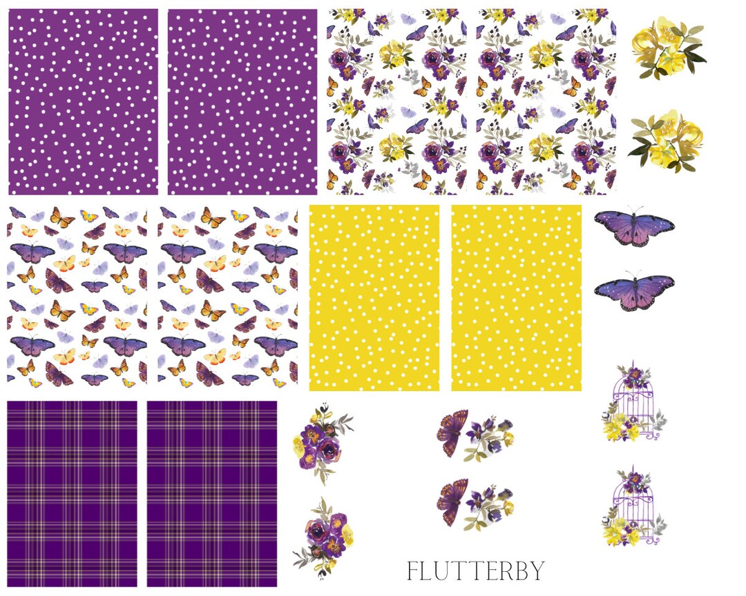 Flutterby Waterslide Nail Decals - Etsy