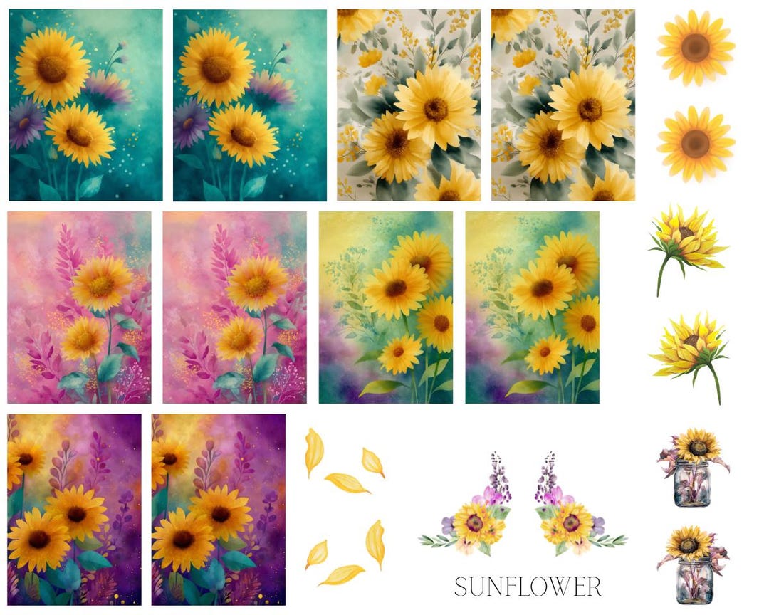 Sunflower Waterslide Nail Decals - Etsy