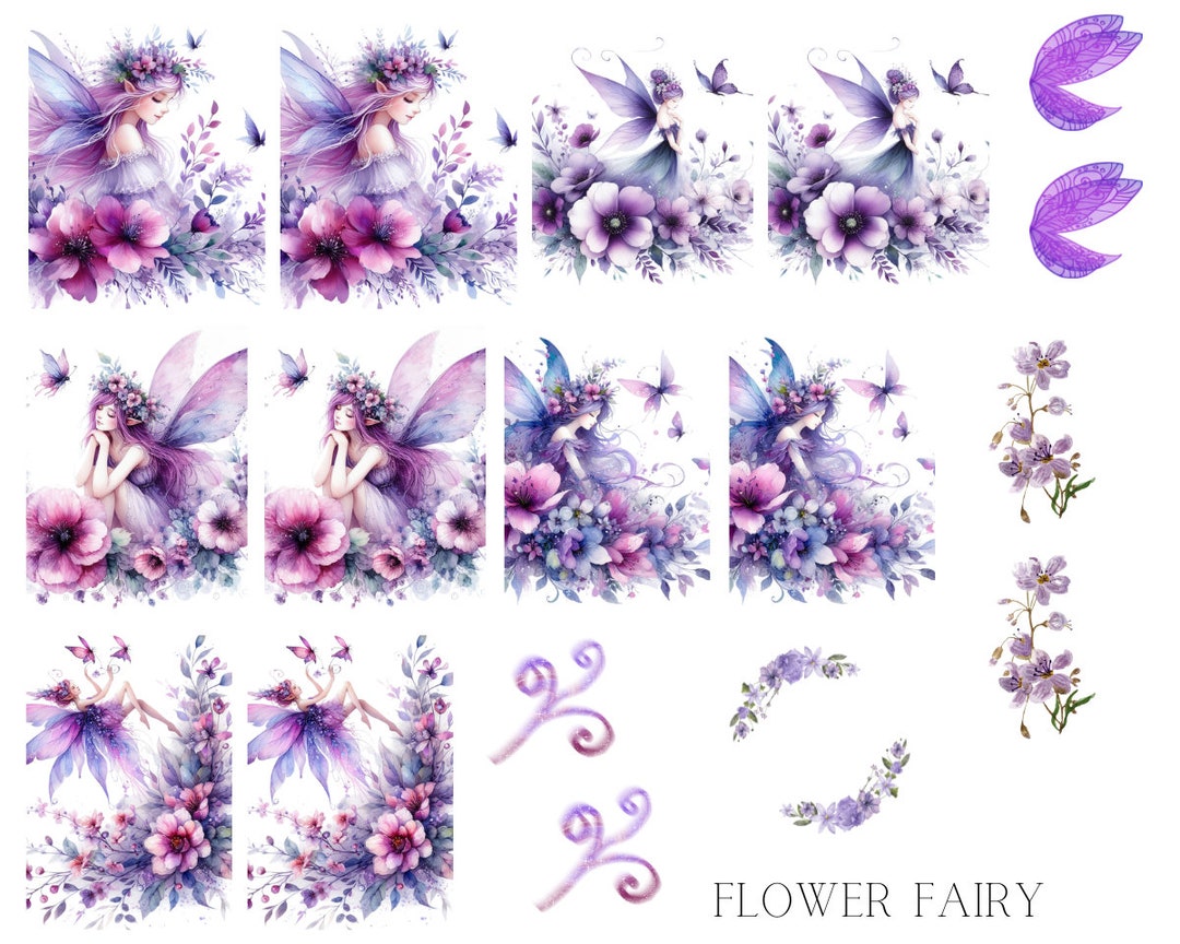 Flower Fairy Waterslide Nail Decals - Etsy