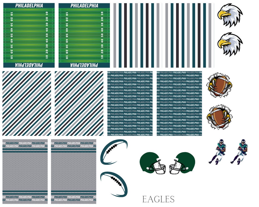 Philadelphia Eagles Inspired Waterslide Nail Decals - Etsy