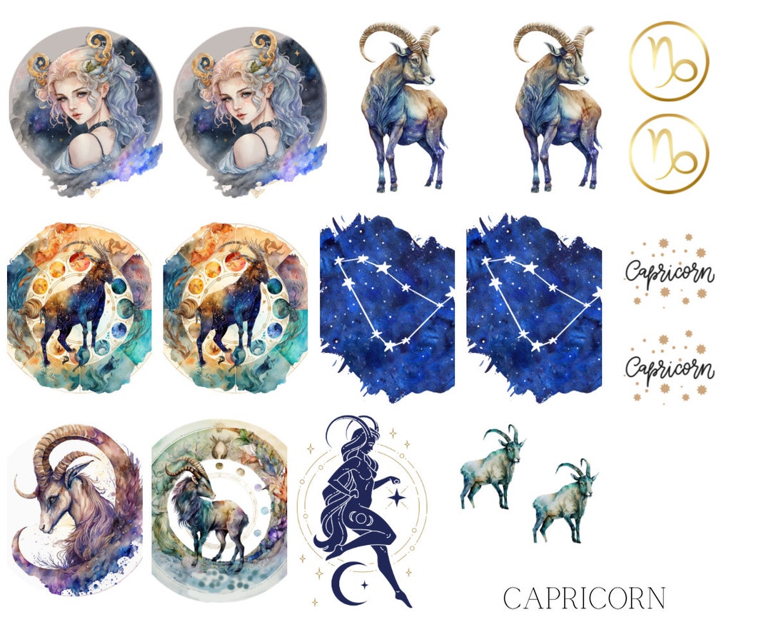 Capricorn Waterslide Nail Decals - Etsy