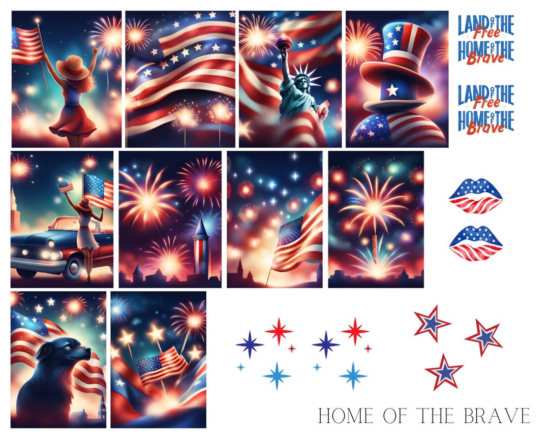 Home of the Brave Waterslide Nail Decals - Etsy