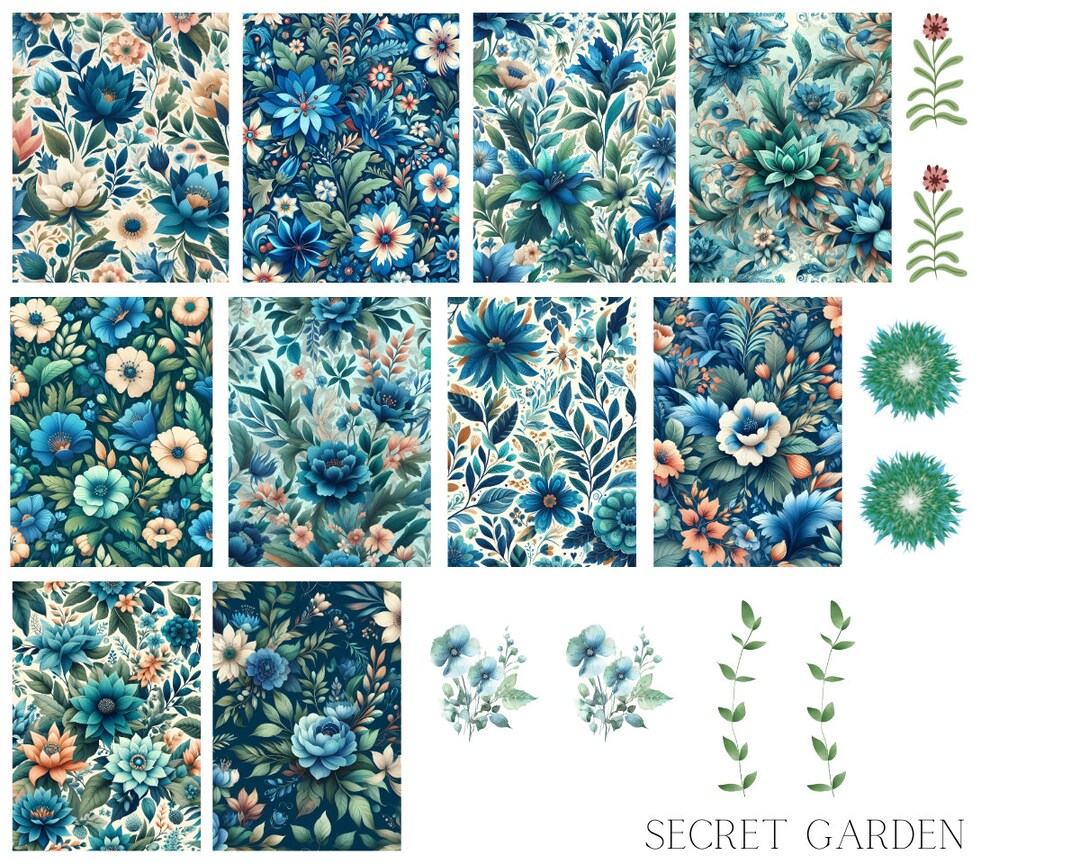 Secret Garden Waterslide Nail Decals - Etsy