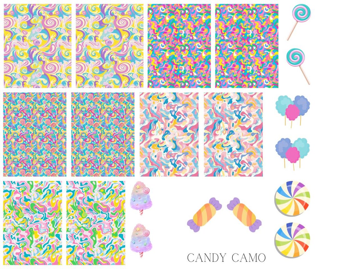 Camo Candy Waterslide Nail Decals - Etsy