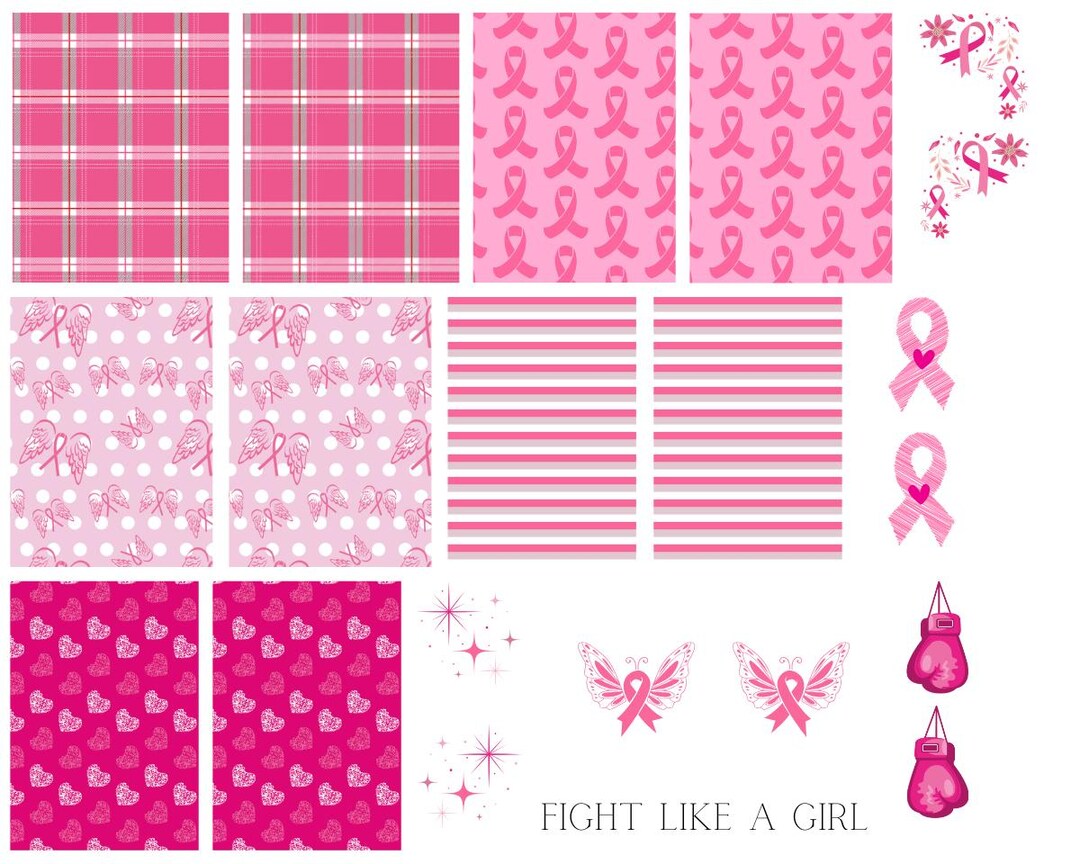 Fight Like a Girl Breast Cancer Awareness Waterslide Nail Decals - Etsy