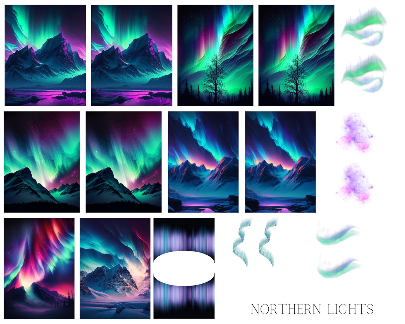 Northern Lights Waterslide Nail Decals - Etsy
