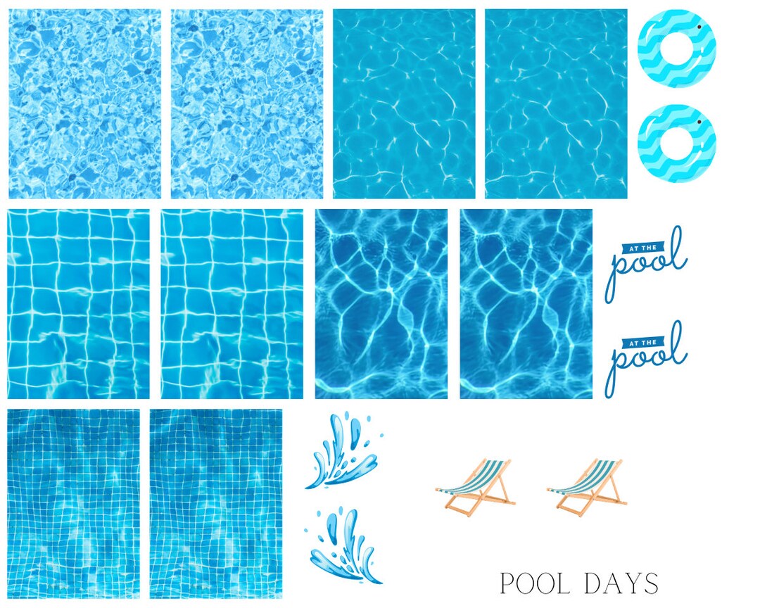 Pool Days Waterslide Nail Decals - Etsy