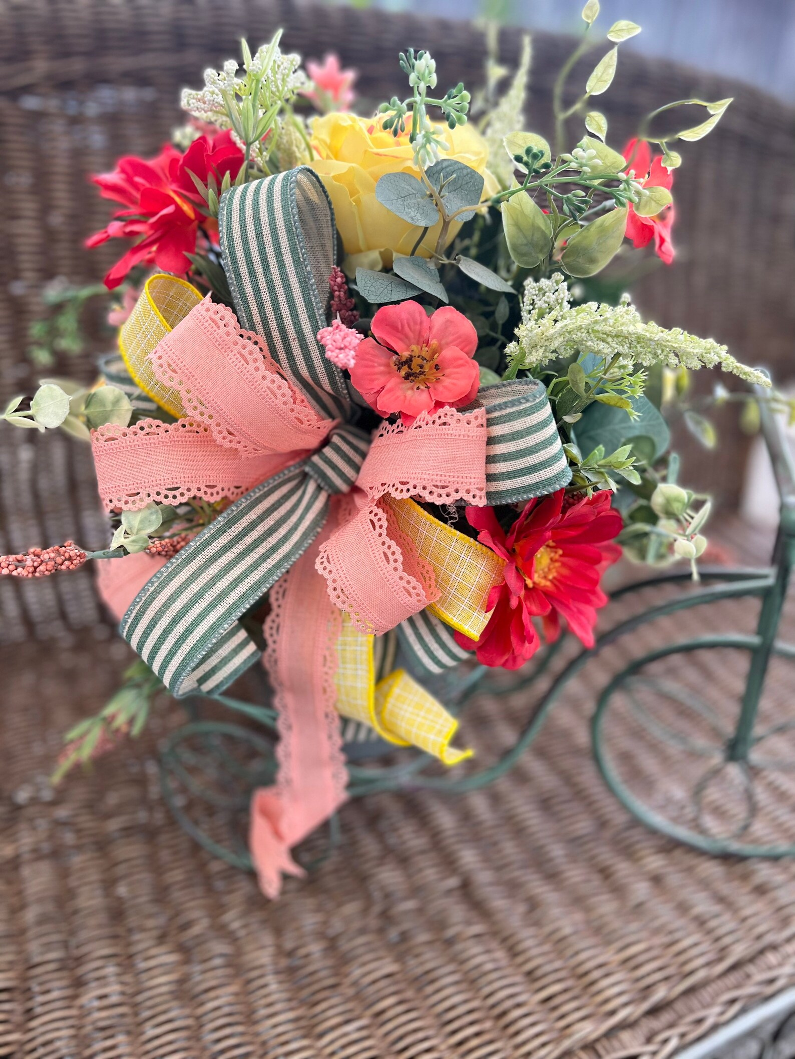 Summer Floral Centerpiece Bike Floral Arrangement Bike - Etsy