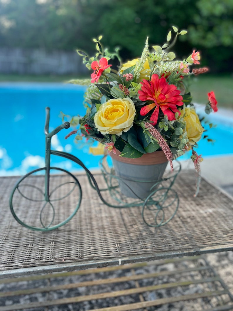 Summer Floral Centerpiece Bike Floral Arrangement Bike - Etsy