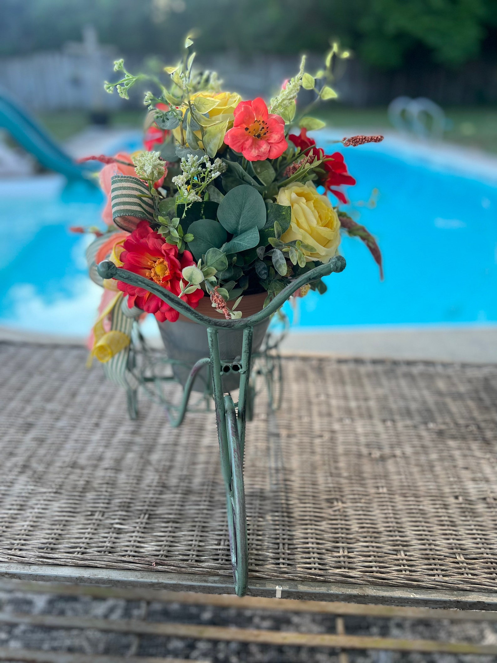 Summer Floral Centerpiece Bike Floral Arrangement Bike - Etsy