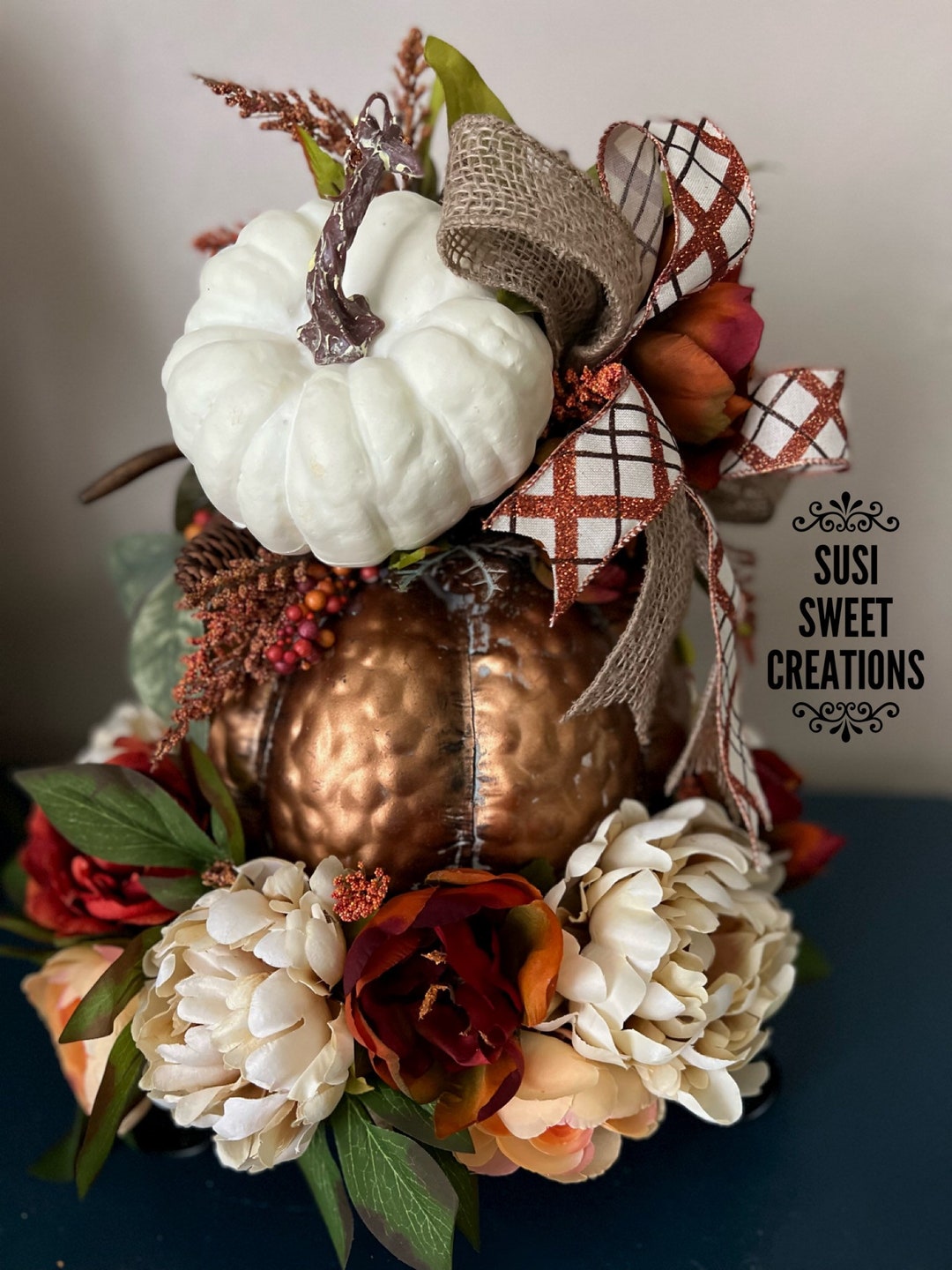Copper Metal Pumpkin Centerpiece: Elegant Fall Table Decor - Etsy