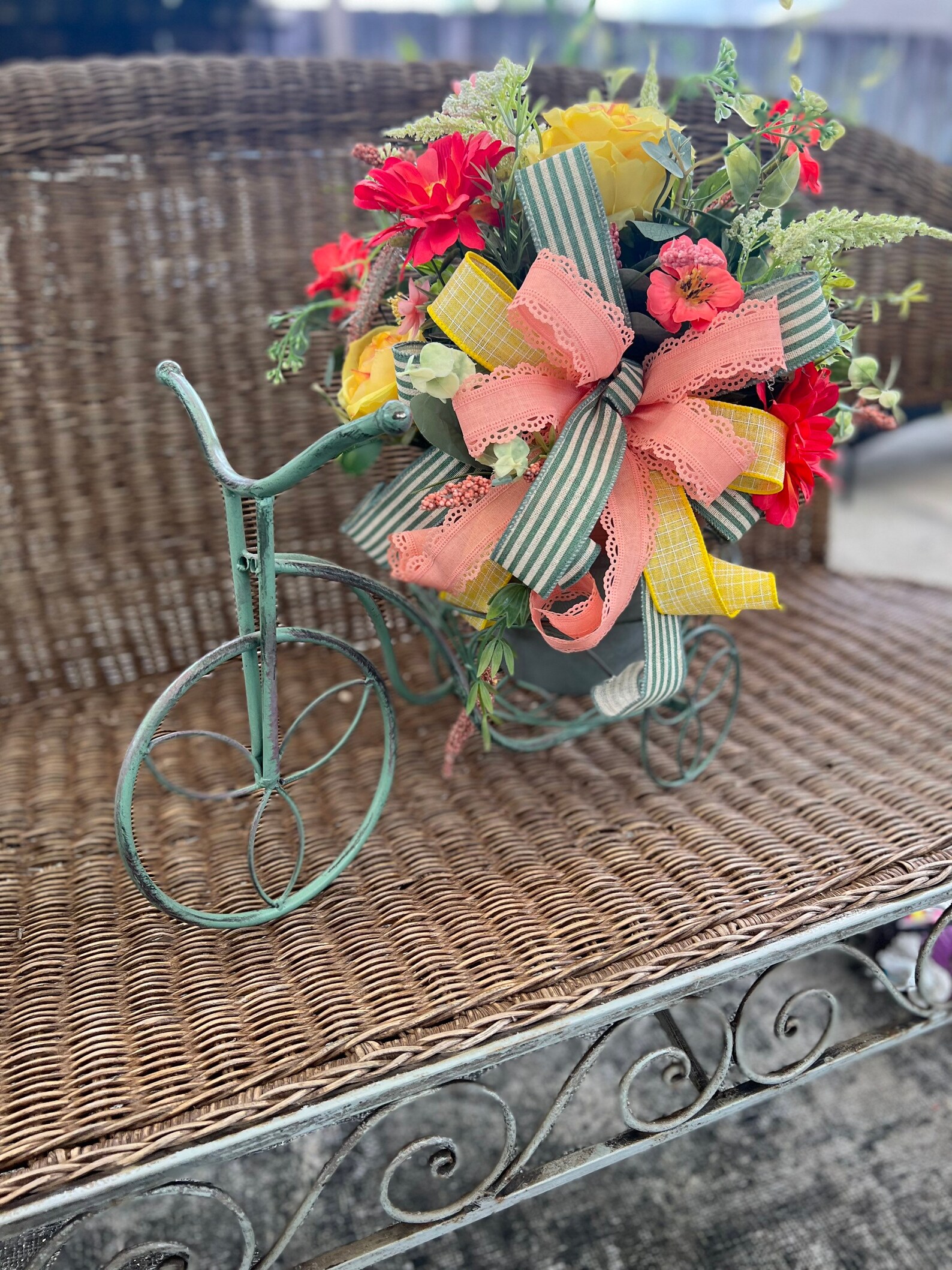 Summer Floral Centerpiece Bike Floral Arrangement Bike - Etsy