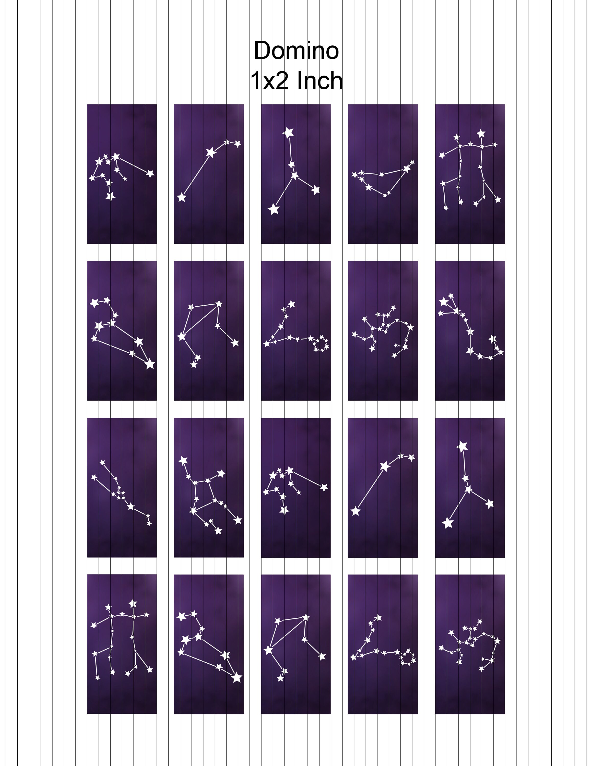 Zodiac Constellation/symbol Digital Downloadable Cabochon Sheets, 1x3 ...