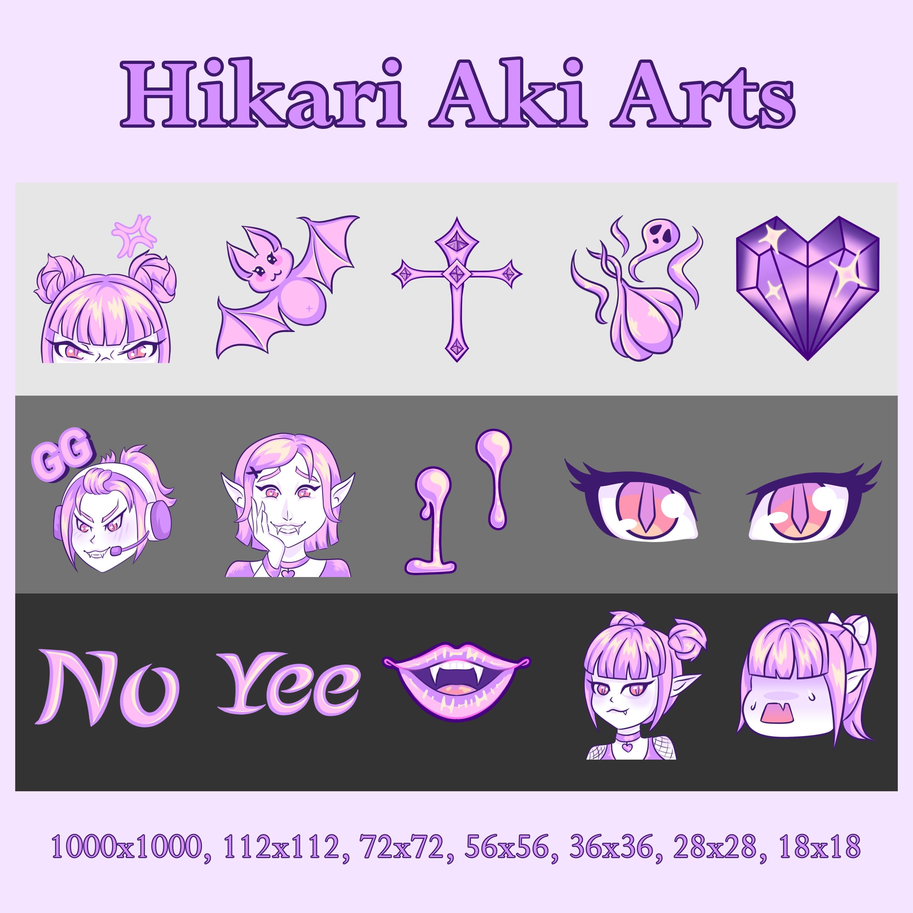 Pastel Gothic Vampire Emote Pack - 15 PNG Emotes for Twitch | Cute Bat ...