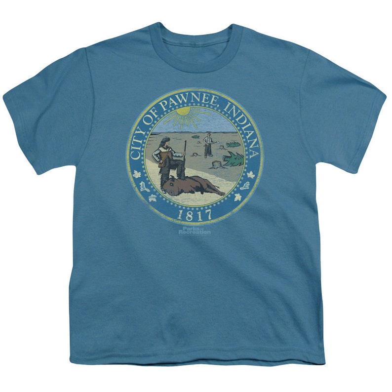 Parks & Recreation Distressed Pawnee Seal Slate Shirts - Etsy