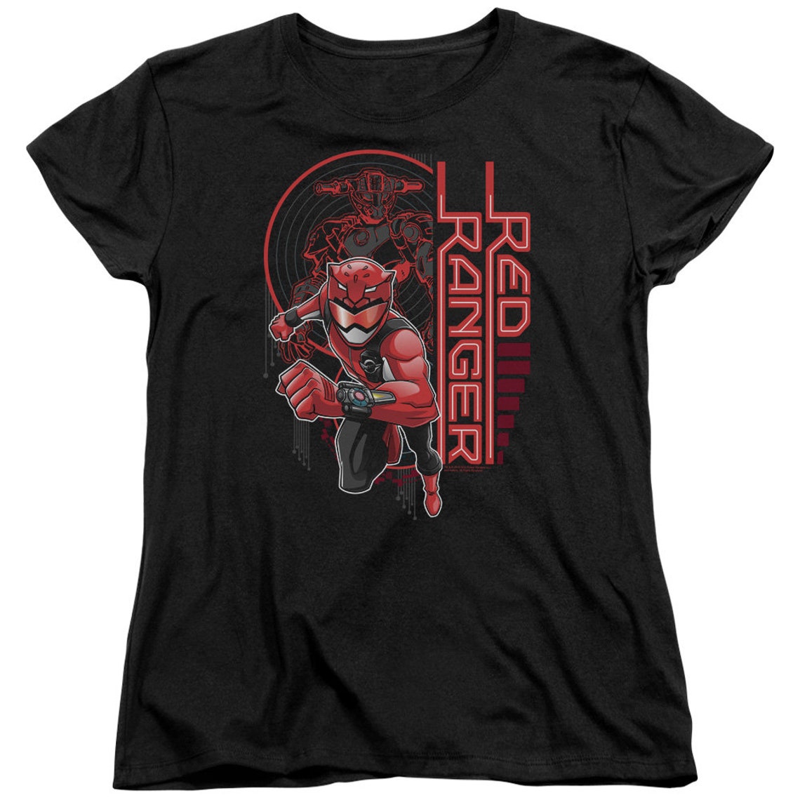 Power Rangers Red Ranger Woman's and Juniors Black Shirts - Etsy
