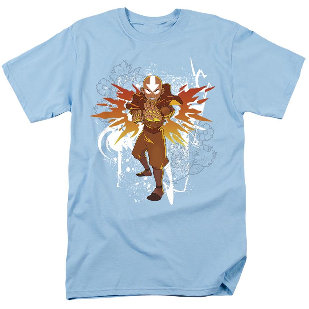 Avatar Flower and Fish Aang Light Blue Shirts - Etsy