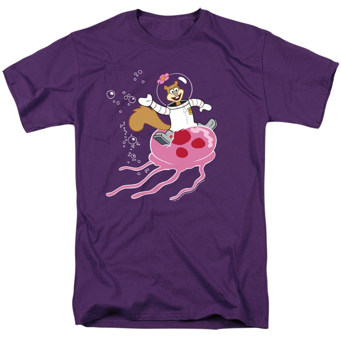 Spongebob Squarepants Sandy Rides the Jellyfish Purple Shirt - Etsy