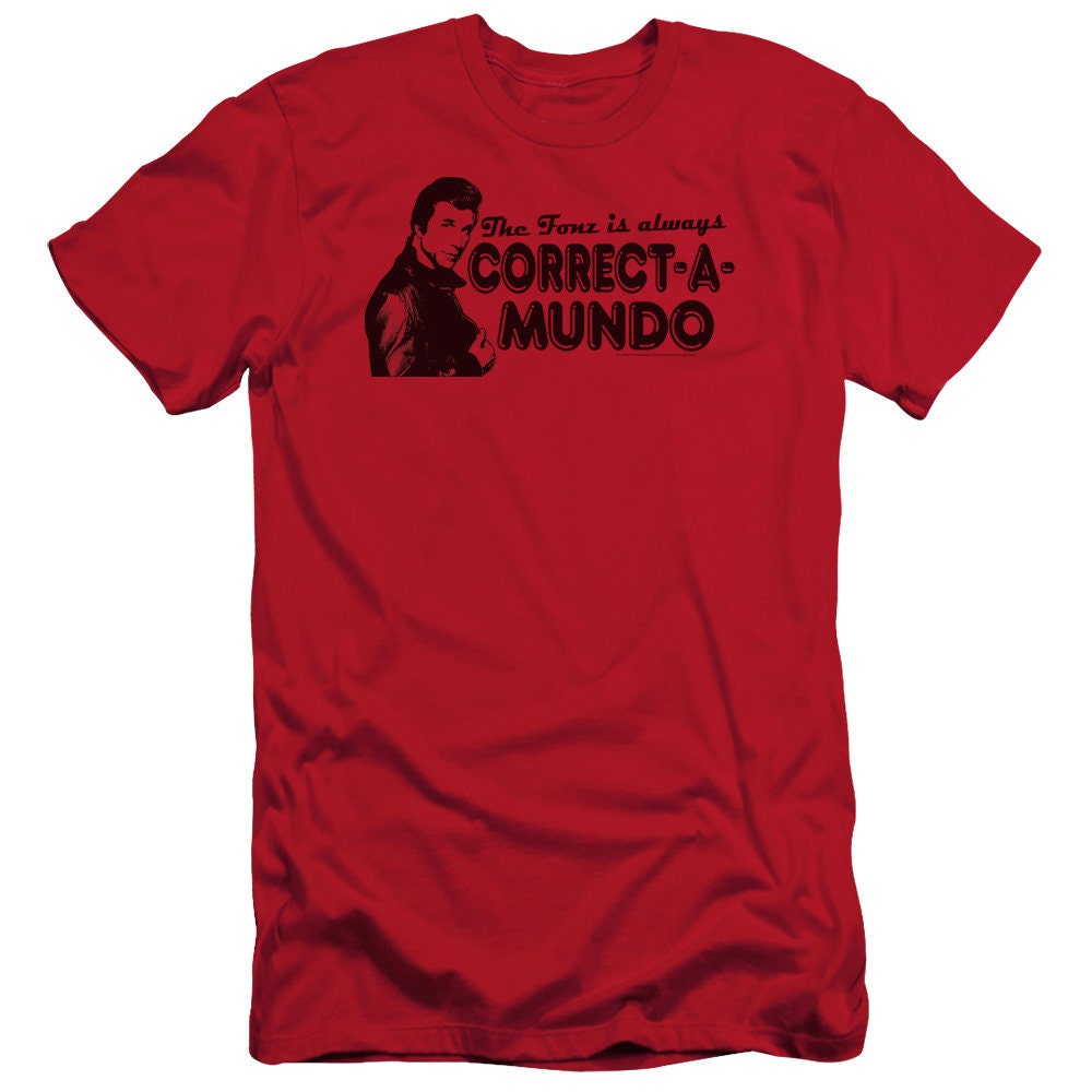 Happy Days the Fonz is Always Correct-a-mundo Adult Red Shirts - Etsy