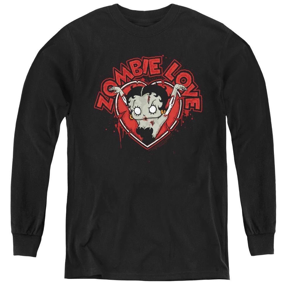 Betty Boop Zombie Love Women and Kids Black Shirts - Etsy