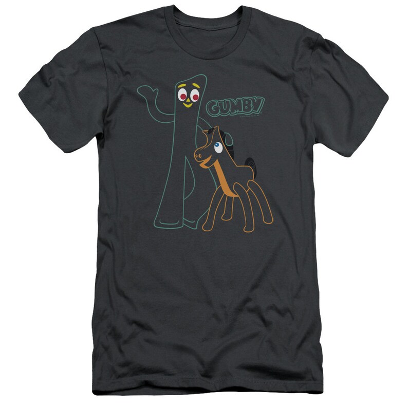 Gumby Outline Adult Charcoal Shirts - Etsy