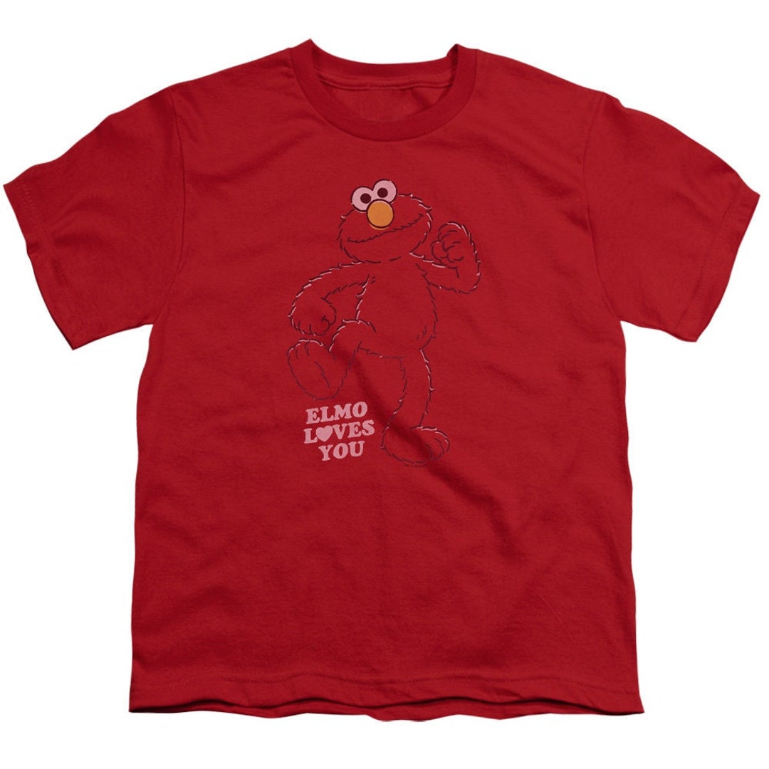Sesame Street Elmo Loves You Kid's Red Shirts - Etsy