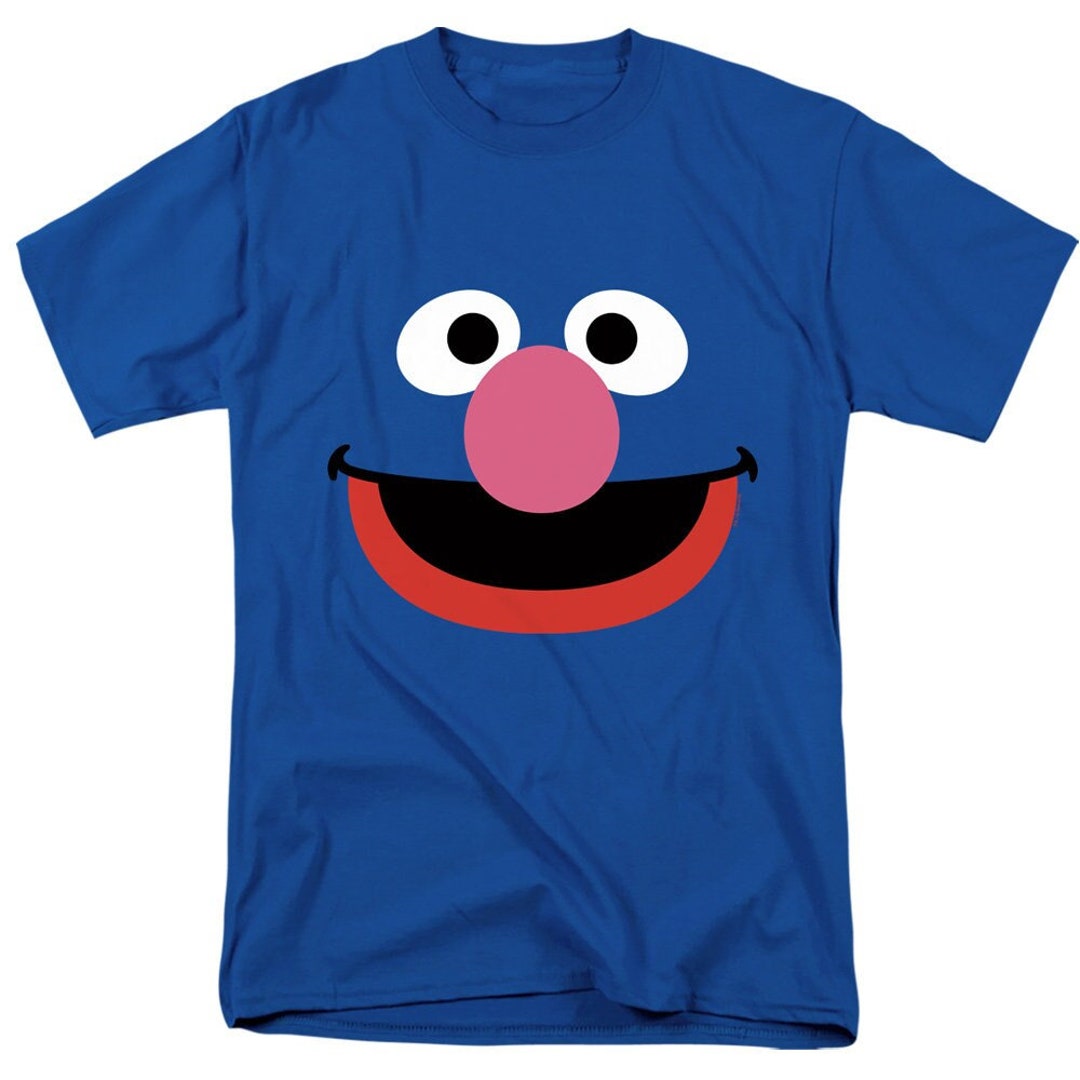 Sesame Street Grover Face Adult Royal Blue Shirt - Etsy
