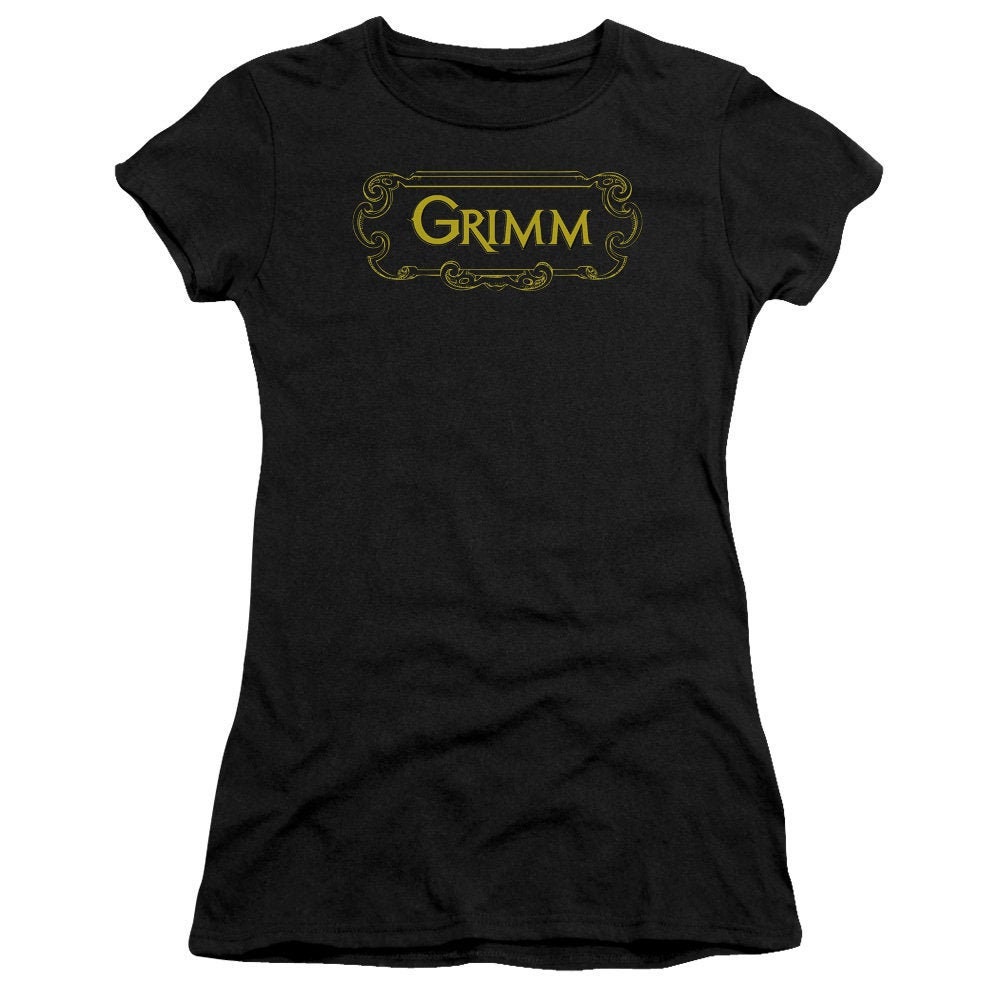 Grimm Plaque Logo Woman's and Juniors Black Shirts | Etsy