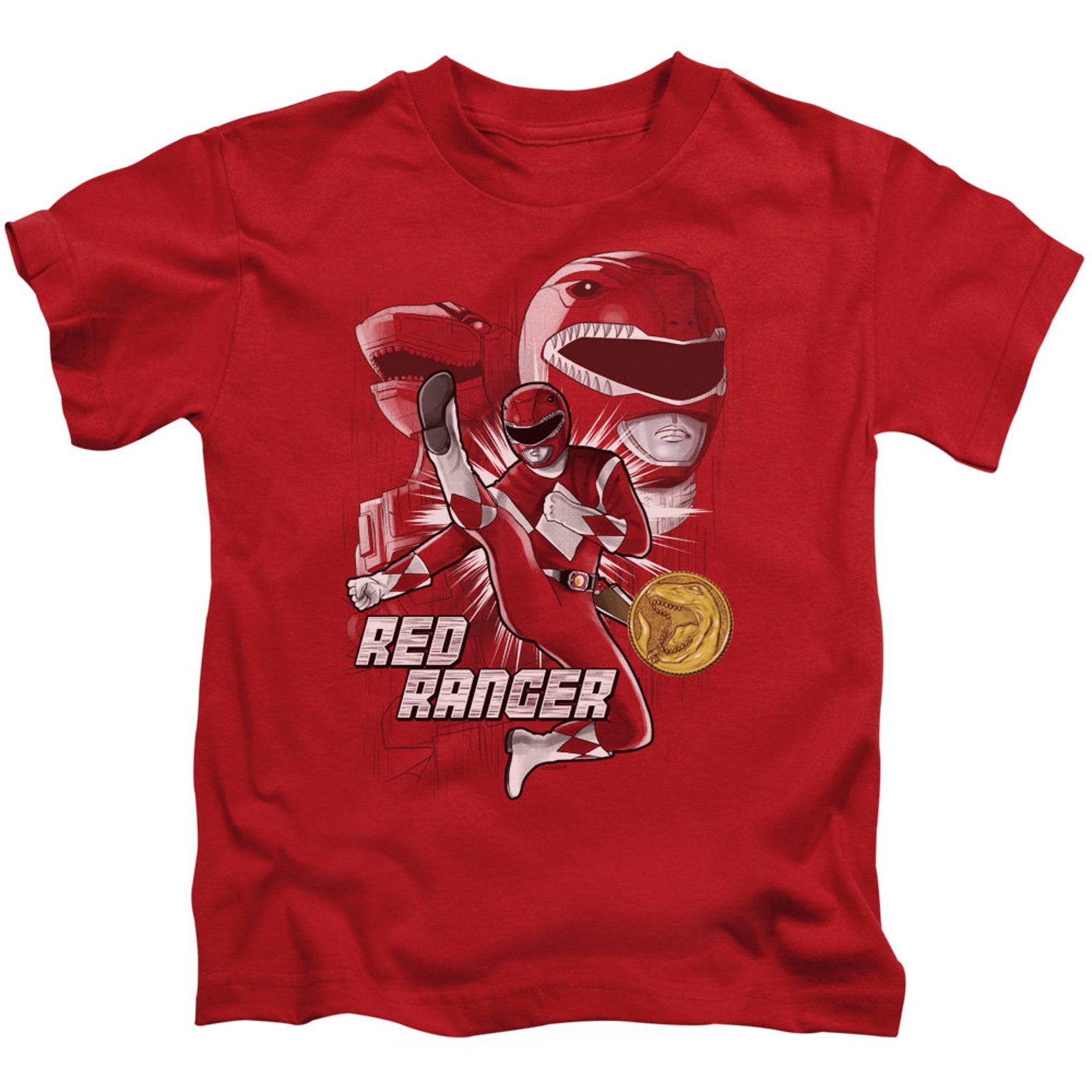 Power Rangers Red Ranger Kid's Red Shirts - Etsy