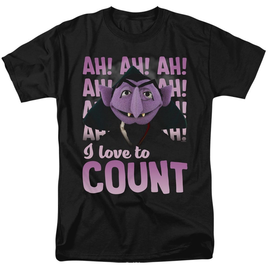 Sesame Street Count Von Count I Love to Count Black Adult Shirt - Etsy ...