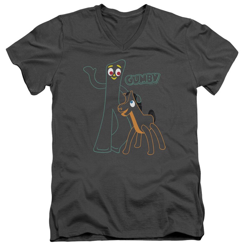 Gumby Outline Adult Charcoal Shirts - Etsy