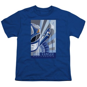 Power Rangers Blue Ranger Deco Mighty Morphin Adult Royal Blue Shirts ...